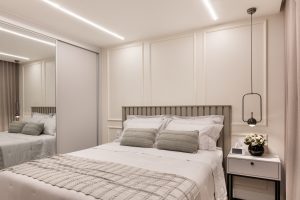 Quarto de casal clean moderno • Finger Móveis Planejados